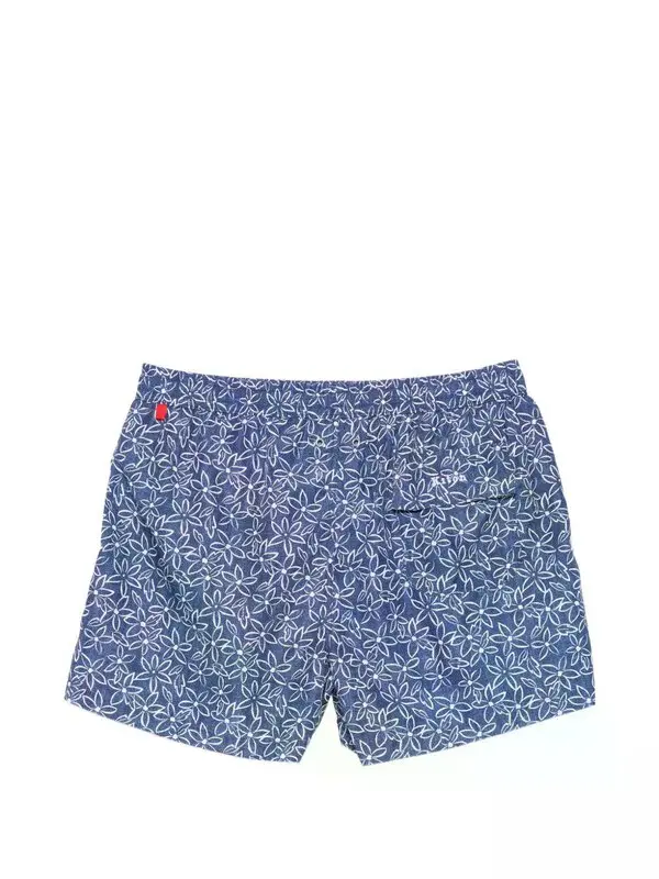 Kiton Floral-print Swim Shorts - Blue
