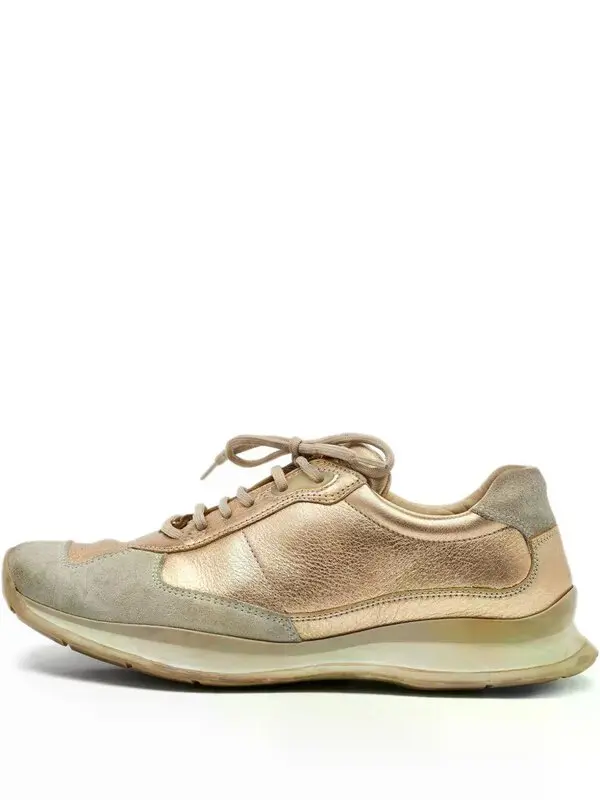 Prada Suede And Leather Paneled Sneakers