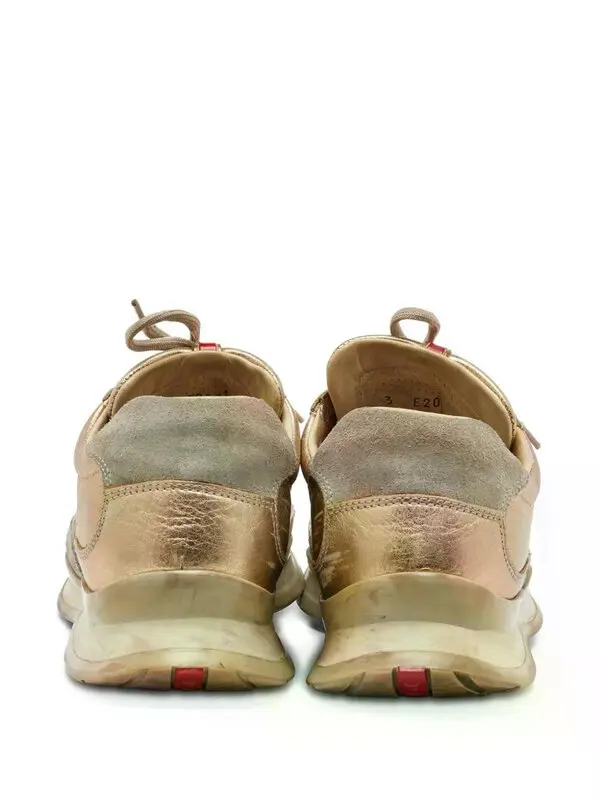 Prada Suede And Leather Paneled Sneakers
