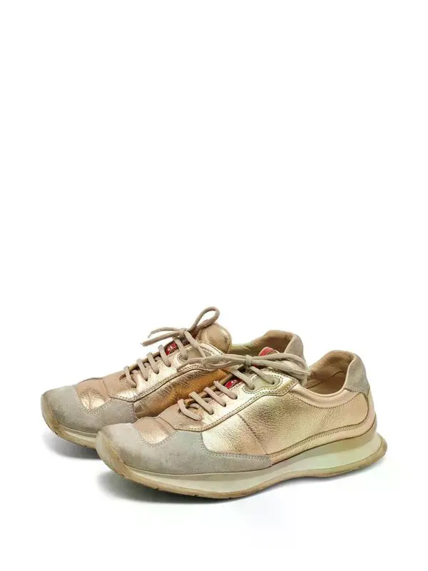 Prada Suede And Leather Paneled Sneakers
