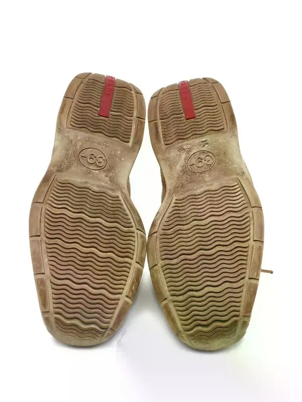 Prada Suede And Leather Paneled Sneakers