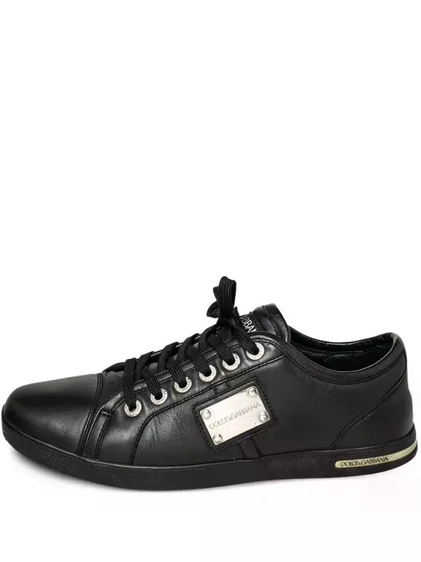 Dolce & Gabbana Leather Logo Plaque Lace-up Sneakers