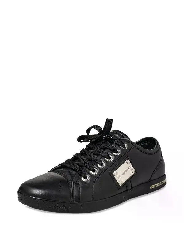 Dolce & Gabbana Leather Logo Plaque Lace-up Sneakers