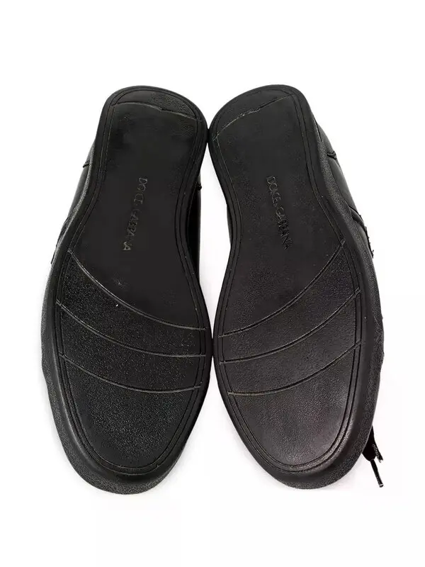 Dolce & Gabbana Leather Logo Plaque Lace-up Sneakers