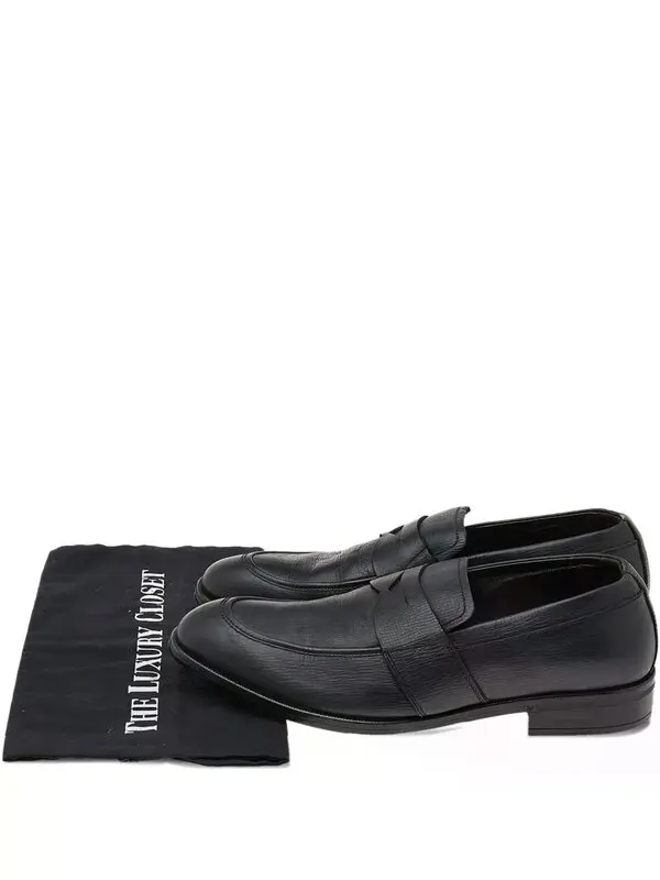Ermenegildo Zegna Leather Penny Loafers - Black
