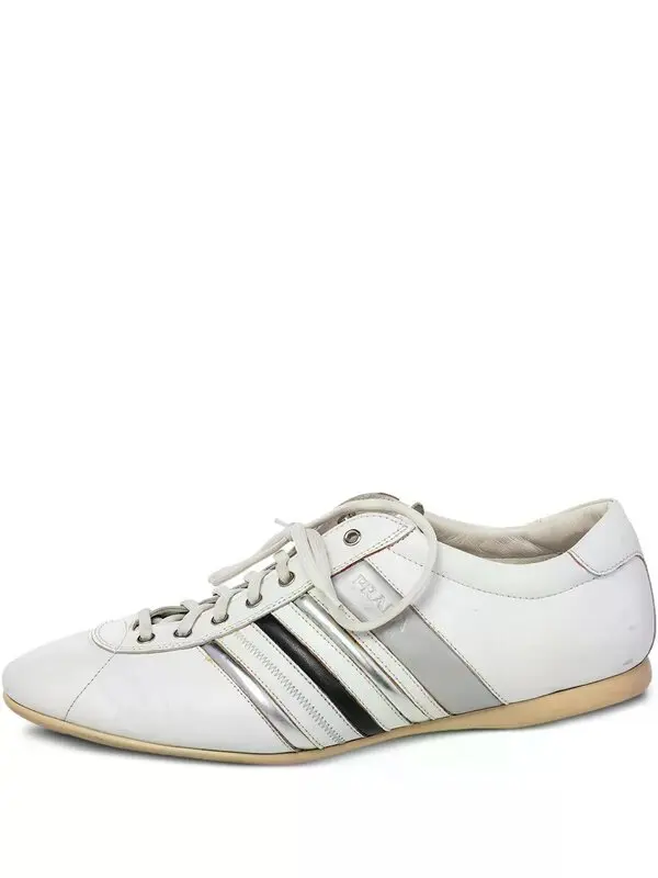 Prada Leather Lace-up Sneakers