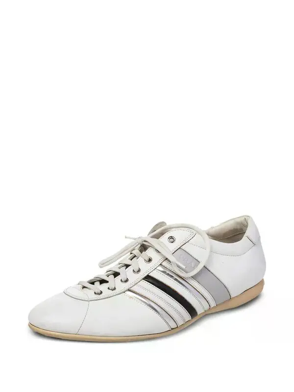 Prada Leather Lace-up Sneakers