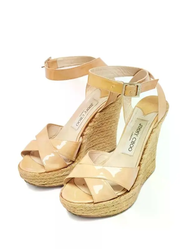 JIMMY CHOO Patent-leather Wedge Sandals