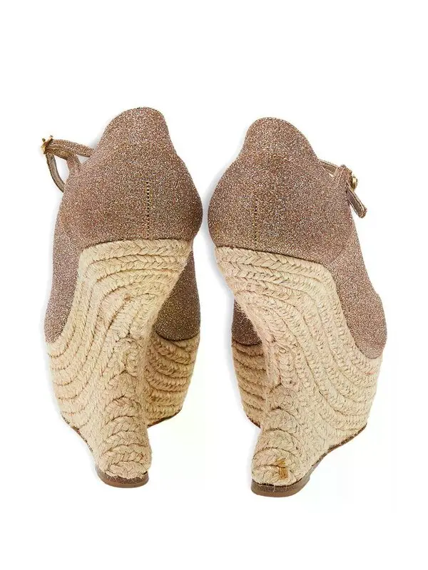 Alexander McQueen Glittered Wedge Espadrilles
