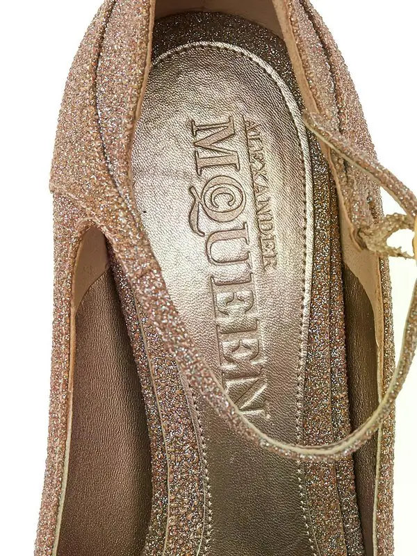 Alexander McQueen Glittered Wedge Espadrilles