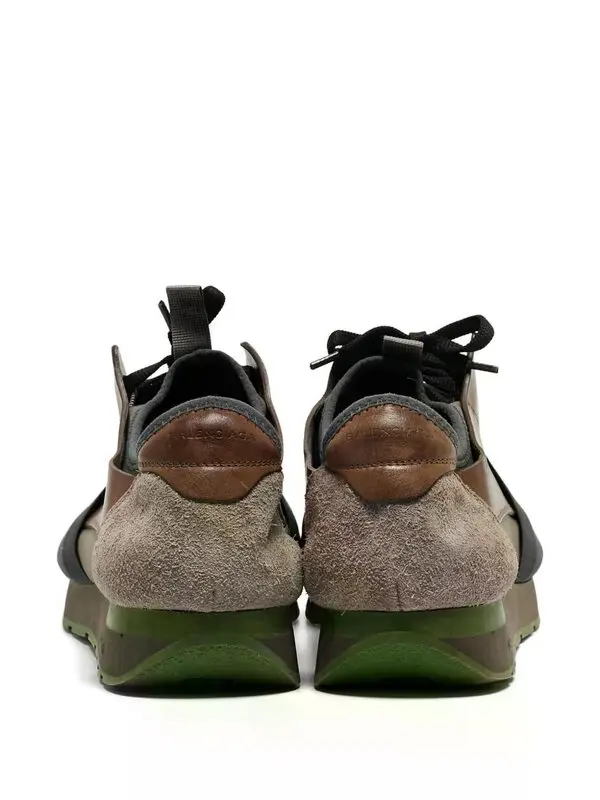 Balenciaga Leather-mesh Sneakers - Brown