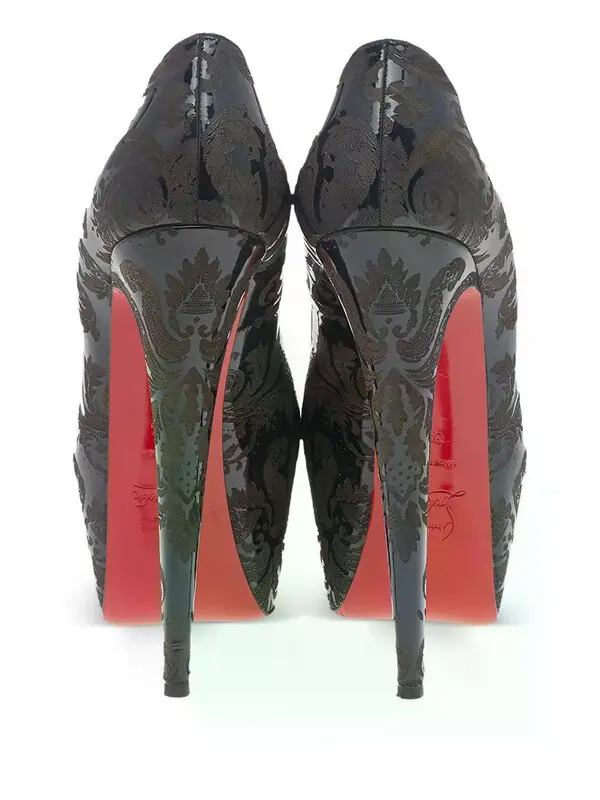 CHRISTIAN LOUBOUTIN Patent Finish Floral Print Stiletto Pumps