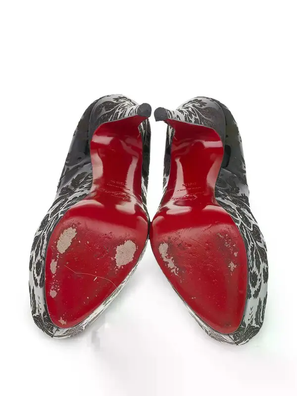 CHRISTIAN LOUBOUTIN Patent Finish Floral Print Stiletto Pumps