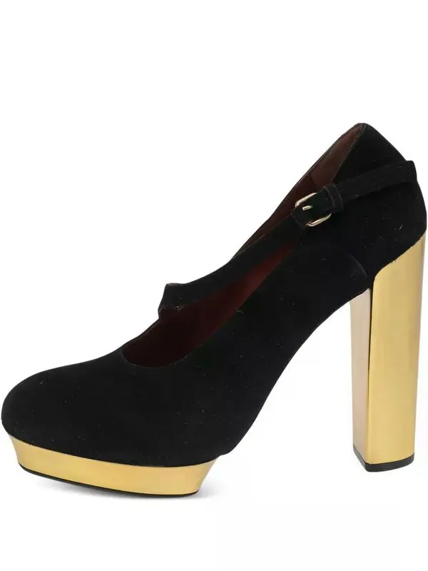 Marc Jacobs Gold-tone Platform Pumps
