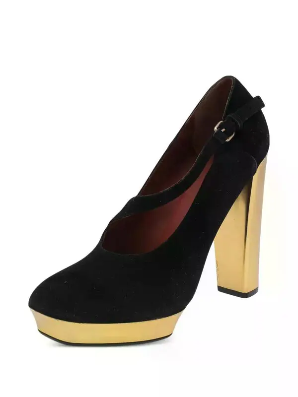 Marc Jacobs Gold-tone Platform Pumps