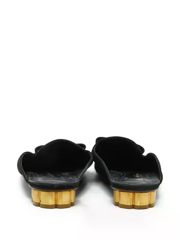 FERRAGAMO Vara Suede Mules With Gold Tone Hardware
