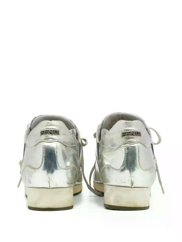 Fendi Low Top Leather Lace Up Sneakers