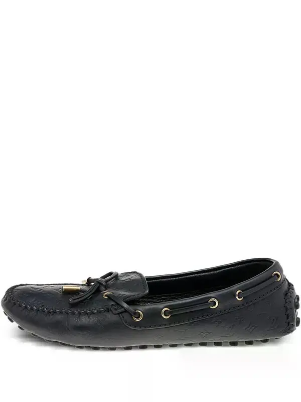LOUIS VUITTON Calf Leather Monogram Loafers
