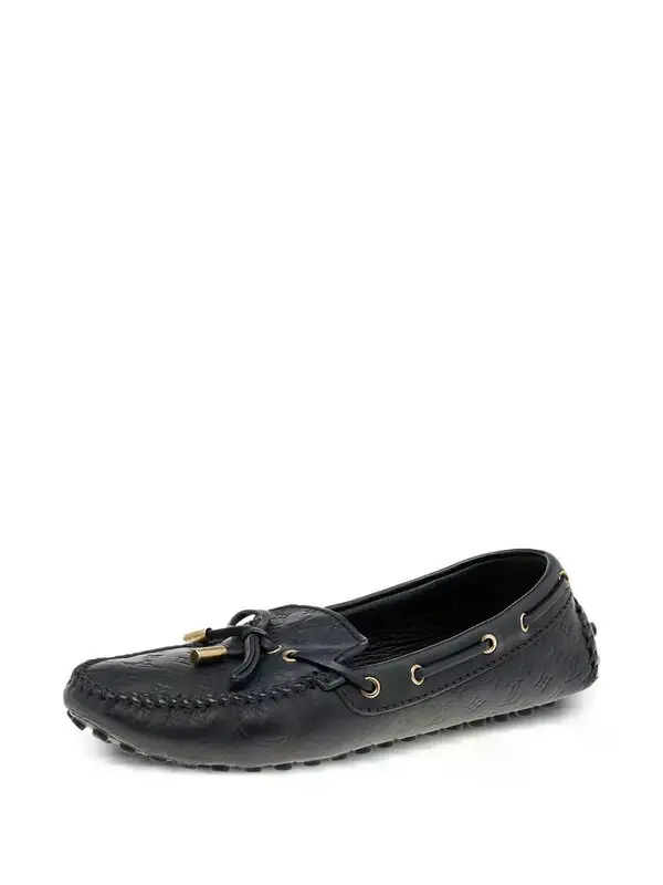 LOUIS VUITTON Calf Leather Monogram Loafers
