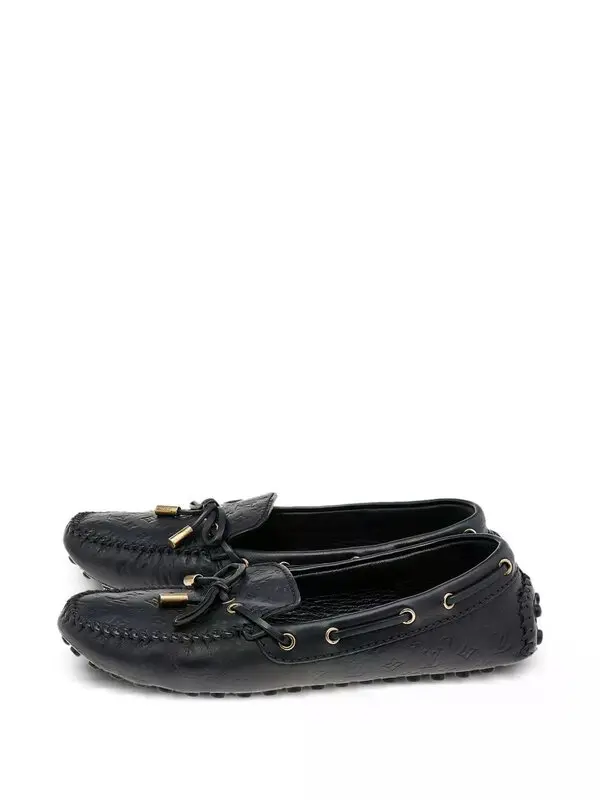 LOUIS VUITTON Calf Leather Monogram Loafers