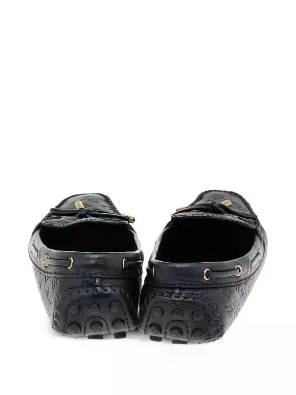 LOUIS VUITTON Calf Leather Monogram Loafers