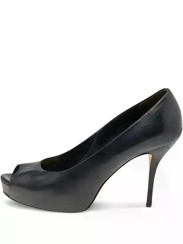 Gucci Leather Peep-toe Pumps