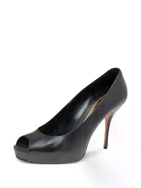 Gucci Leather Peep-toe Pumps