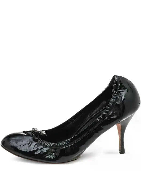 Alexander McQueen Leather Heeled Pumps With Bow Detail