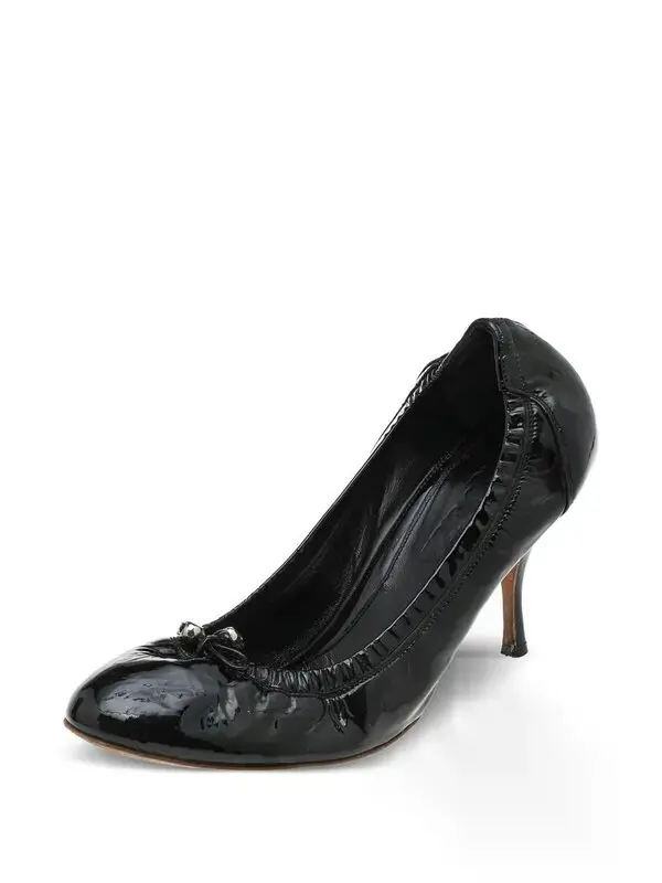 Alexander McQueen Leather Heeled Pumps With Bow Detail