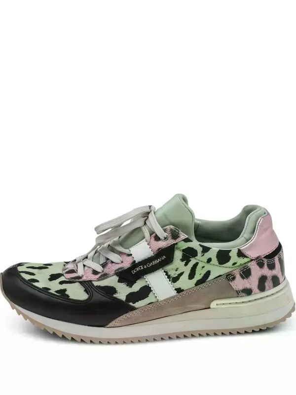 Dolce & Gabbana Leopard Print Lace-up Sneakers