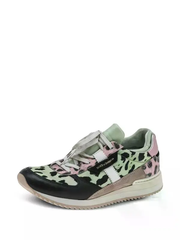 Dolce & Gabbana Leopard Print Lace-up Sneakers