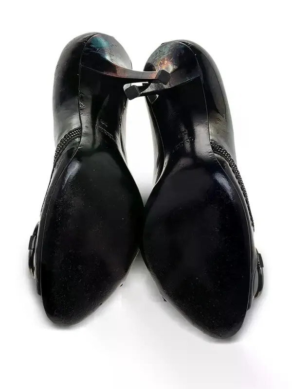 Gucci 110mm Patent Leather Peep-toe Stiletto Pumps