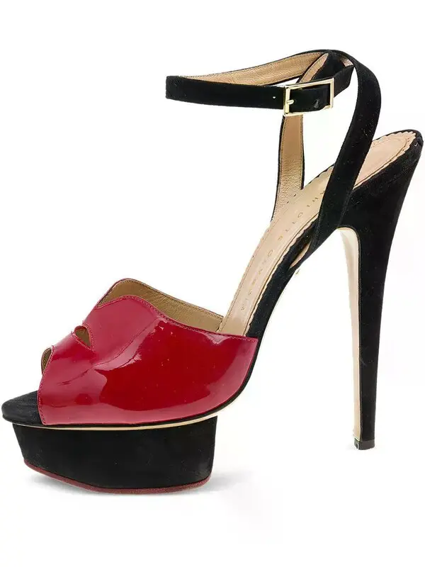 CHARLOTTE OLYMPIA Leather Heeled Sandals - Red
