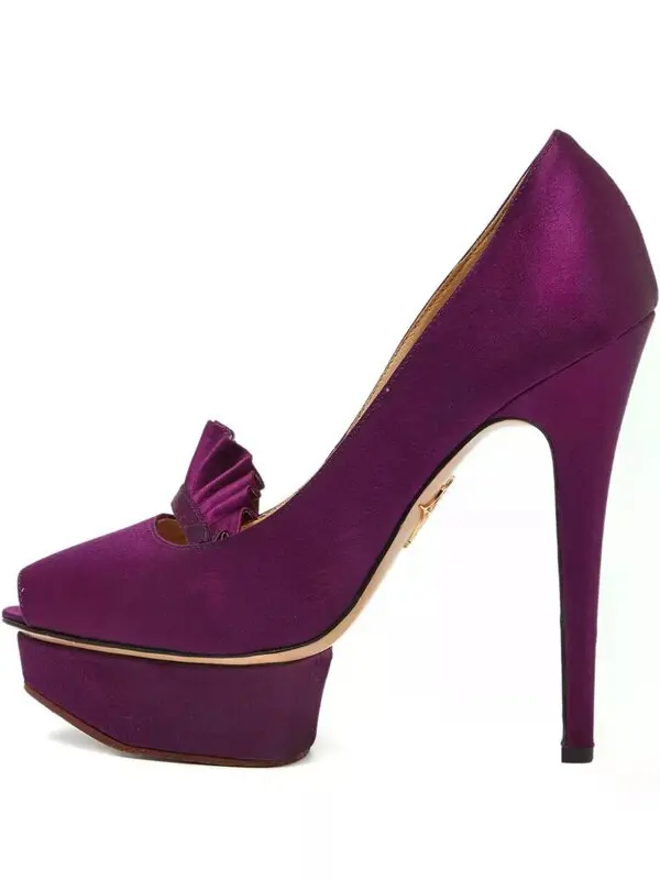 CHARLOTTE OLYMPIA 145mm Leather Heeled Pumps - Purple