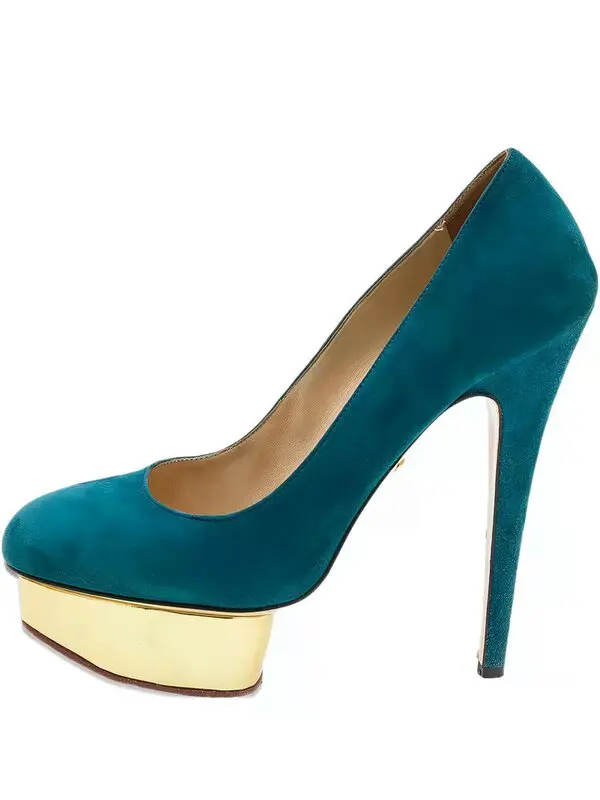CHARLOTTE OLYMPIA 150mm Pre-owned Dolly Platform Pumps - Blue