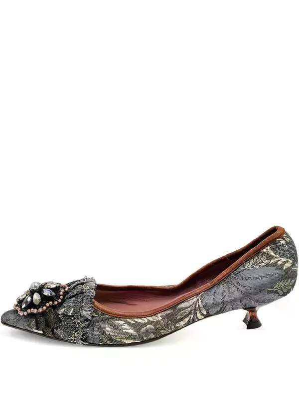Miu Miu 40mm Floral-motif Pumps