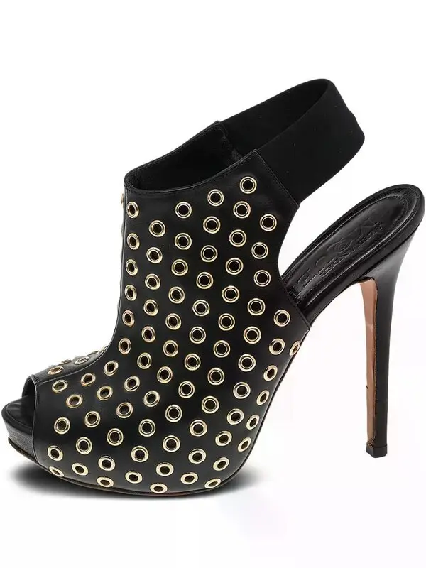 Alexander McQueen Studded Open Toe Slingback Pumps