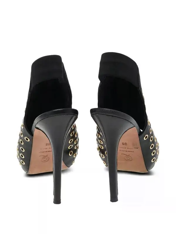 Alexander McQueen Studded Open Toe Slingback Pumps