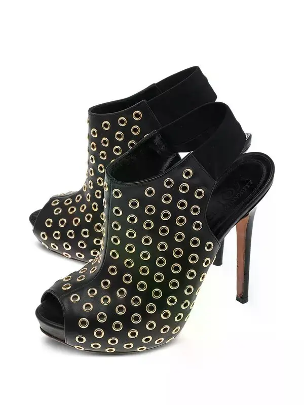 Alexander McQueen Studded Open Toe Slingback Pumps