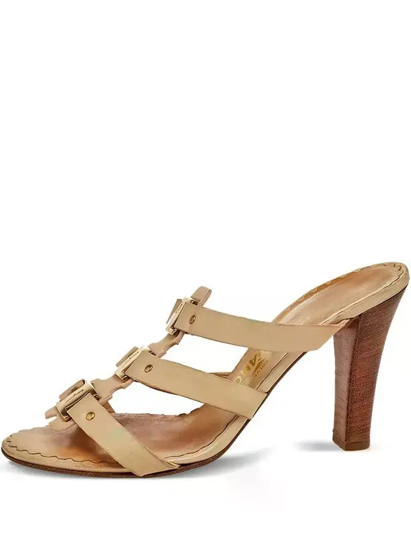 FERRAGAMO Leather High Heel Sandals - Neutrals