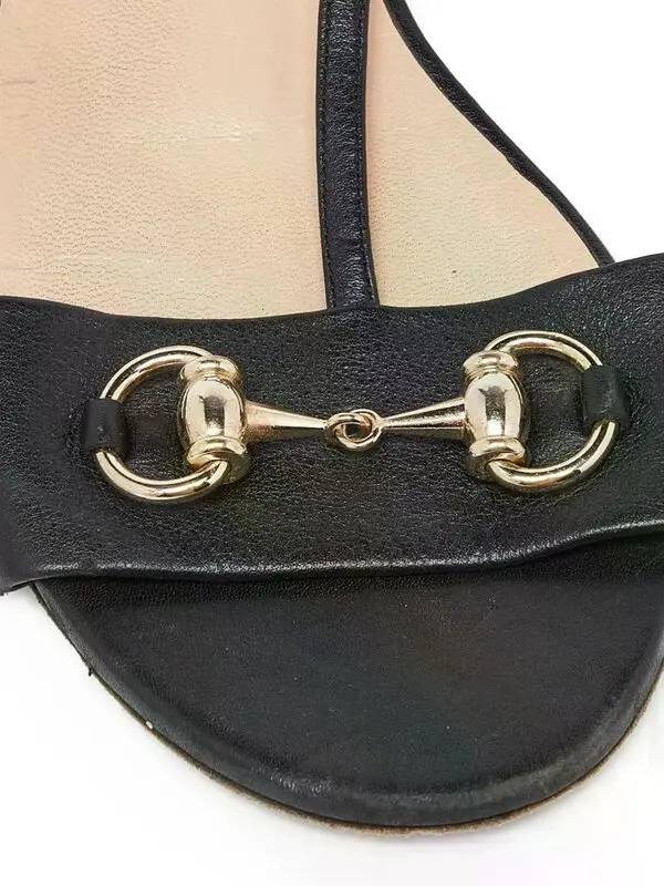 Gucci Leather Flat Sandals With Horsebit Detail