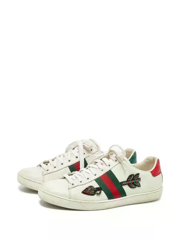 Gucci Leather Arrow Embellished Sneakers