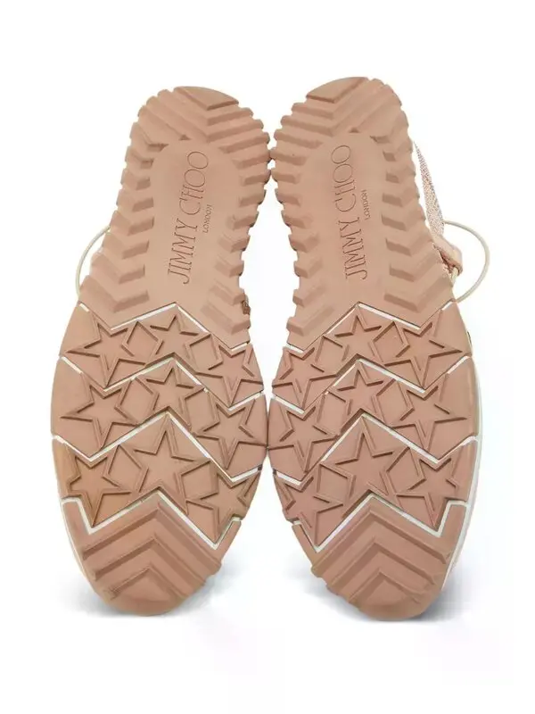 JIMMY CHOO Lace-up Sequinned Sneakers
