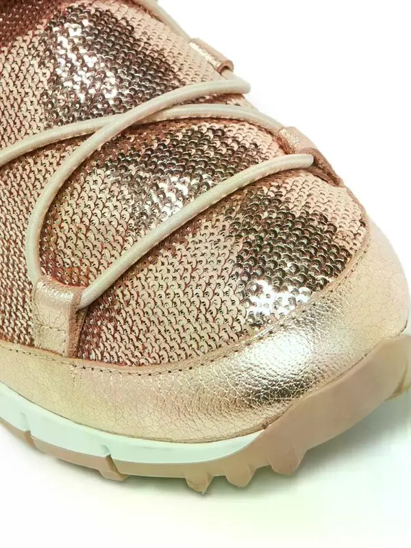 JIMMY CHOO Lace-up Sequinned Sneakers