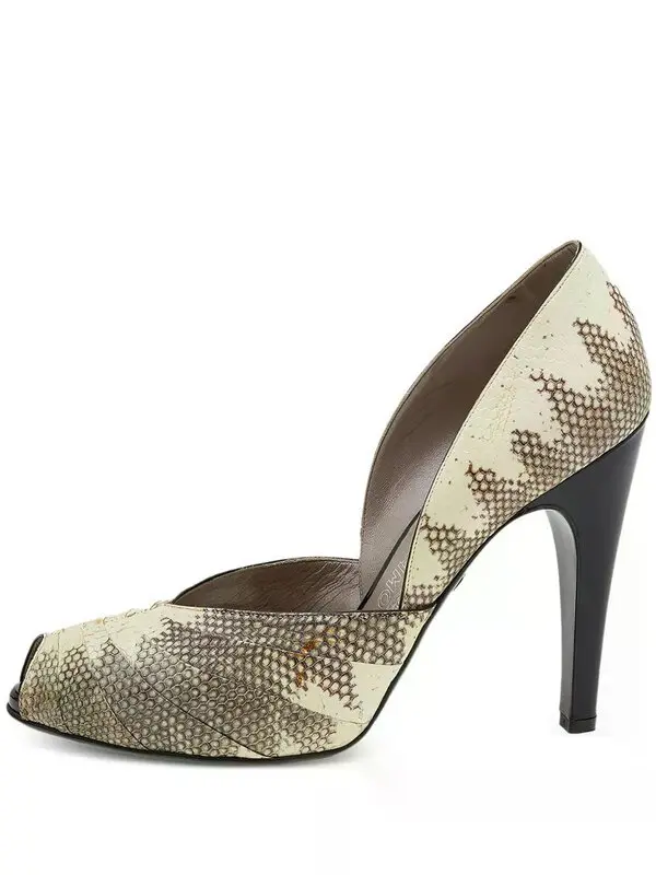 FERRAGAMO 120mm Leather Peep-toe Pumps