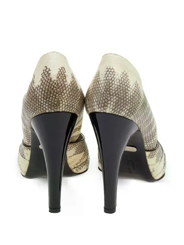 FERRAGAMO 120mm Leather Peep-toe Pumps