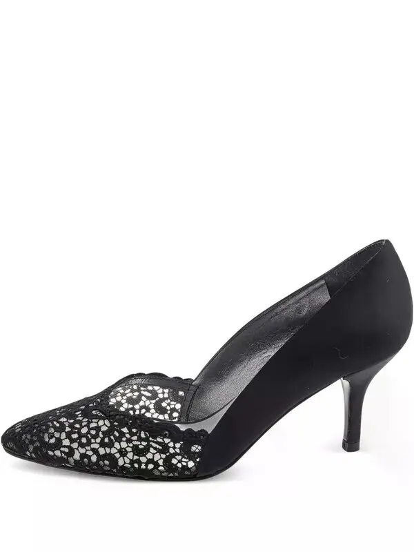STUART WEITZMAN Lace Panel Pointed Toe Pumps