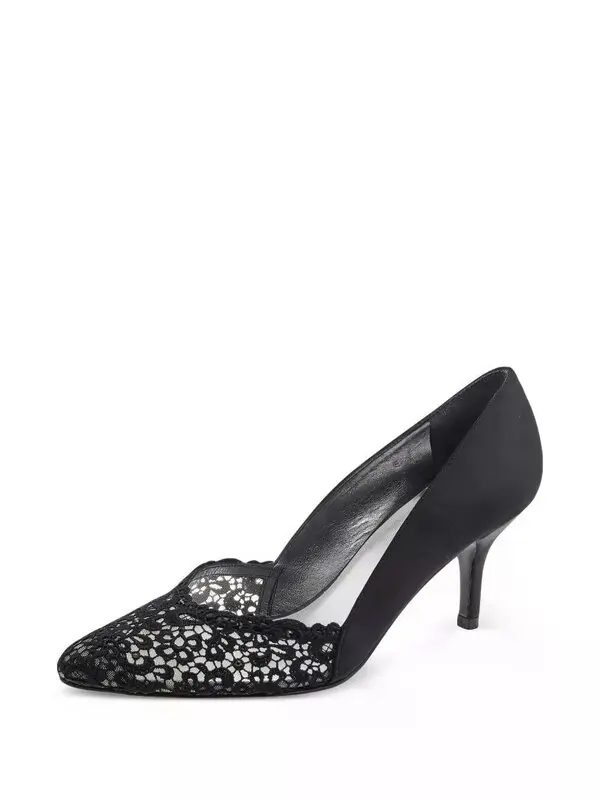 STUART WEITZMAN Lace Panel Pointed Toe Pumps