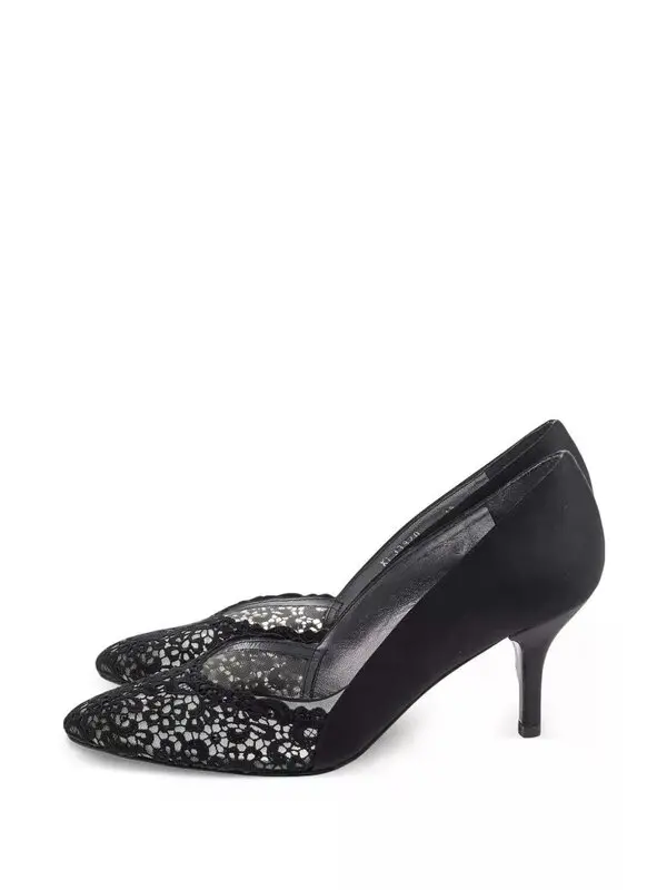 STUART WEITZMAN Lace Panel Pointed Toe Pumps