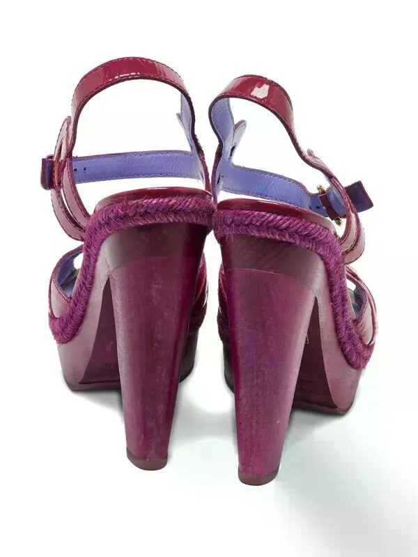 SERGIO ROSSI Patent Leather Platform Sandals